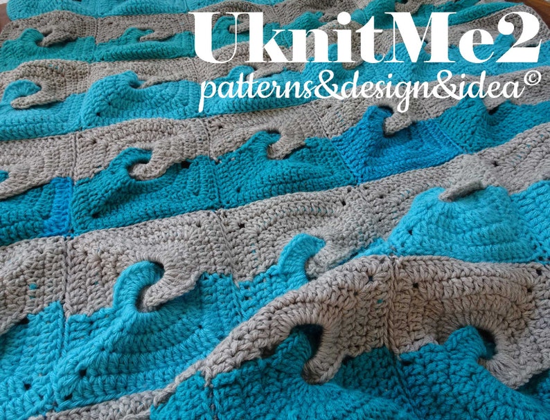 CROCHET PATTERN Blanket Crochet Waves Professional Photo - Etsy