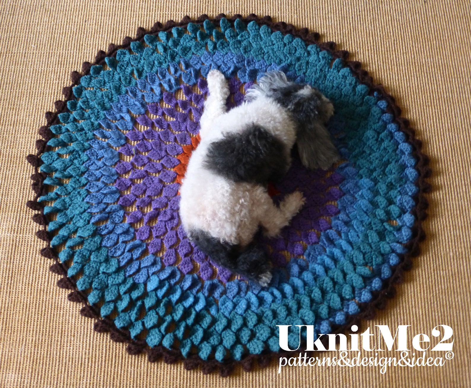 CROCHET PATTERN Pet Rug Crochet Pattern Flower Round Comfy Mat Photo ...