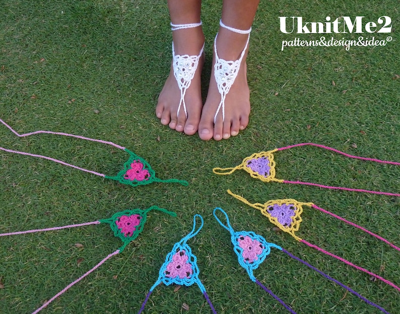 Crochet Pattern Barefoot Sandals Foot Jewelry Crochet Summer - Etsy