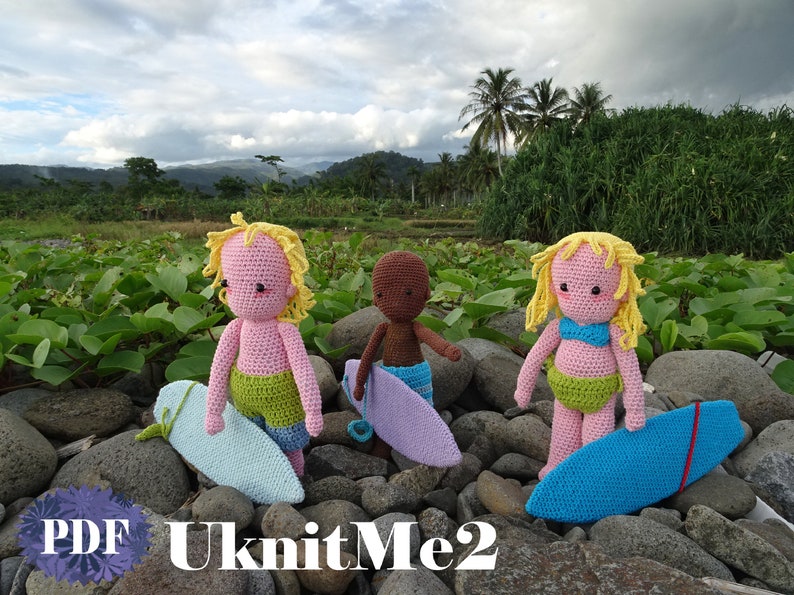 Surfer Amigurumi Crochet Doll Pattern - Surfer Girl Surfing Boy ...