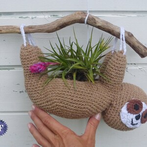 Sloth Crochet Plant Holder Pattern - Amigurumi Plant Hanger Sloth ...