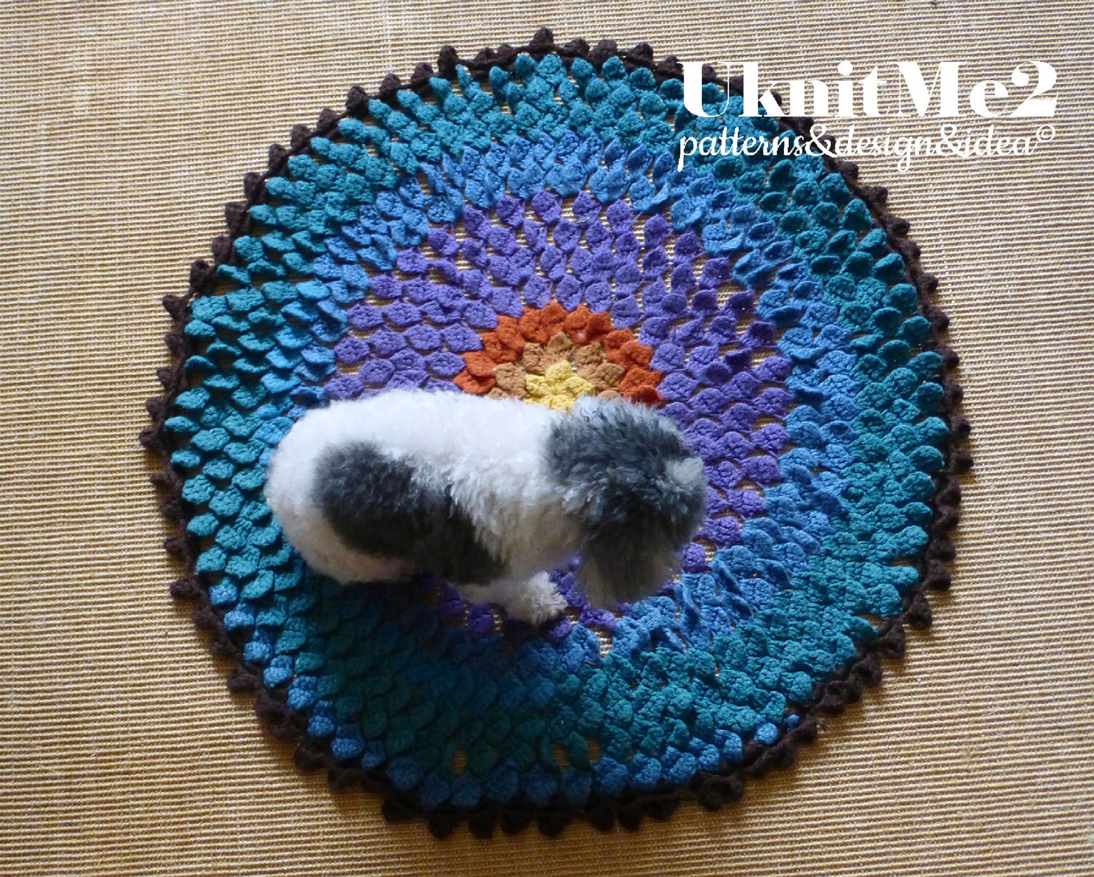 CROCHET PATTERN Pet Rug Crochet Pattern Flower Round Comfy Mat Photo ...