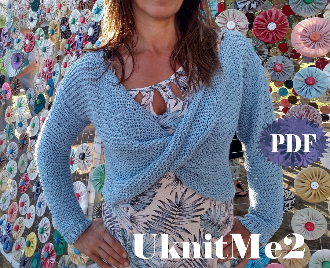 Cover up Crop Sweater Knit Pattern & VIDEO - Summer Perfect Simple Knit ...