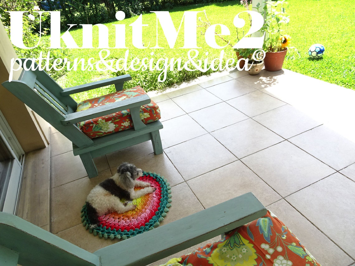 CROCHET PATTERN Pet Rug Crochet Pattern Flower Round Comfy Mat - Etsy