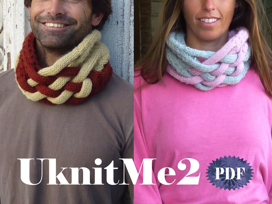 Cowl Knit Pattern Weave - Unique Man, Woman, Adult UNISEX Knitting ...