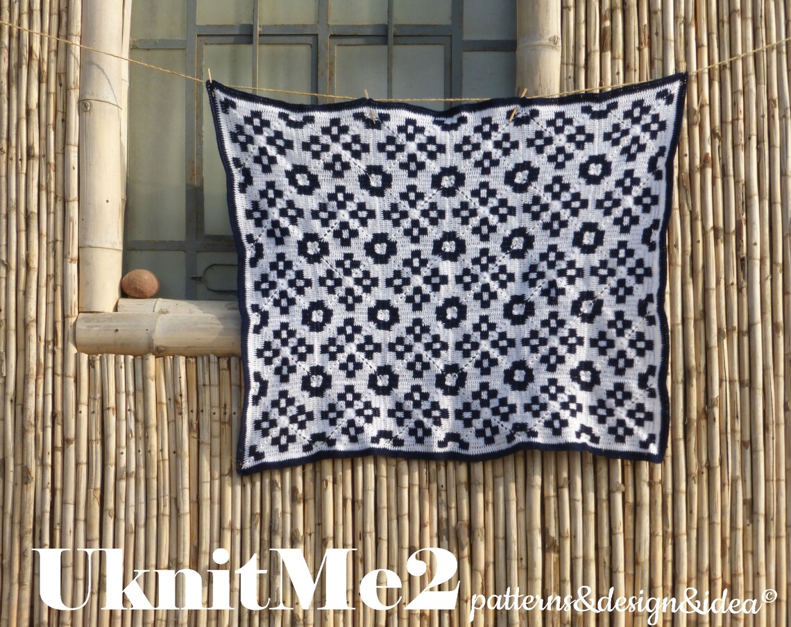 Blanket Tapestry Motif Tribe Throw crochet pattern | Etsy