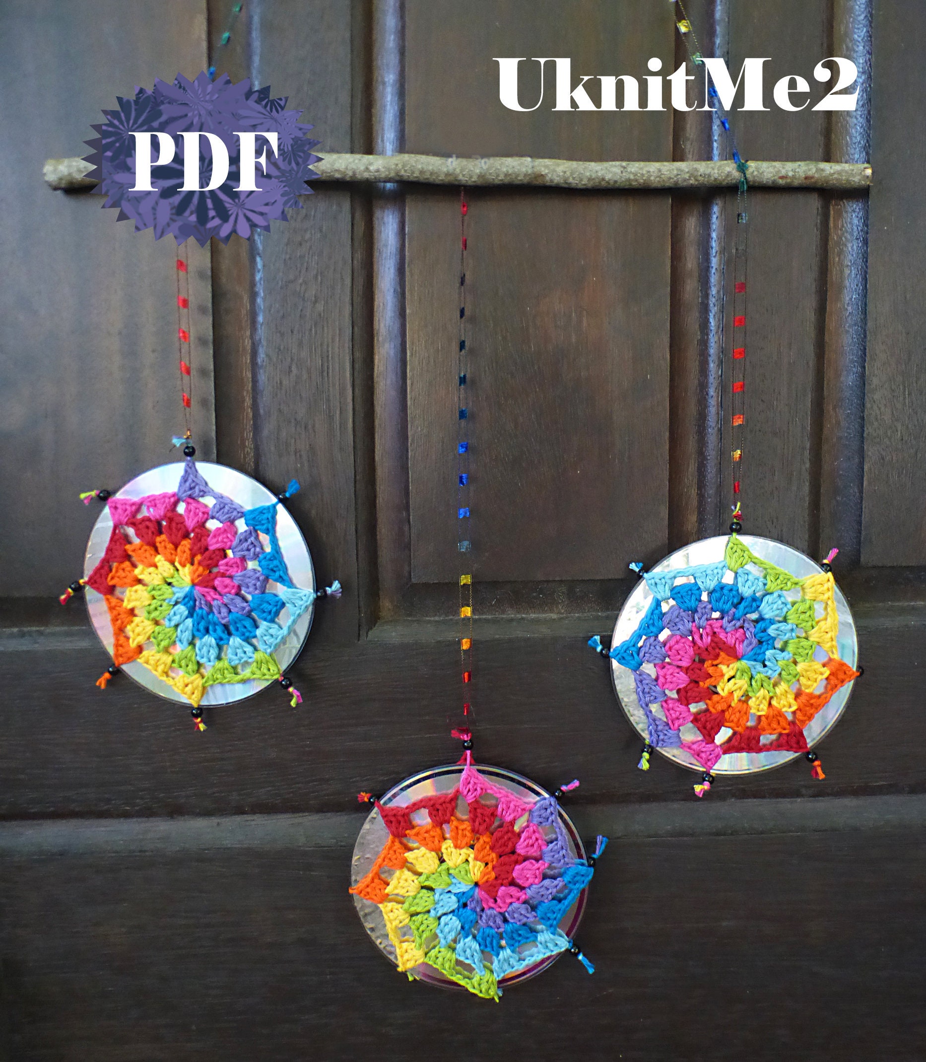 Suncatch Reuse DVD Mandala Crochet Pattern Mobile Crochet Espiral ...
