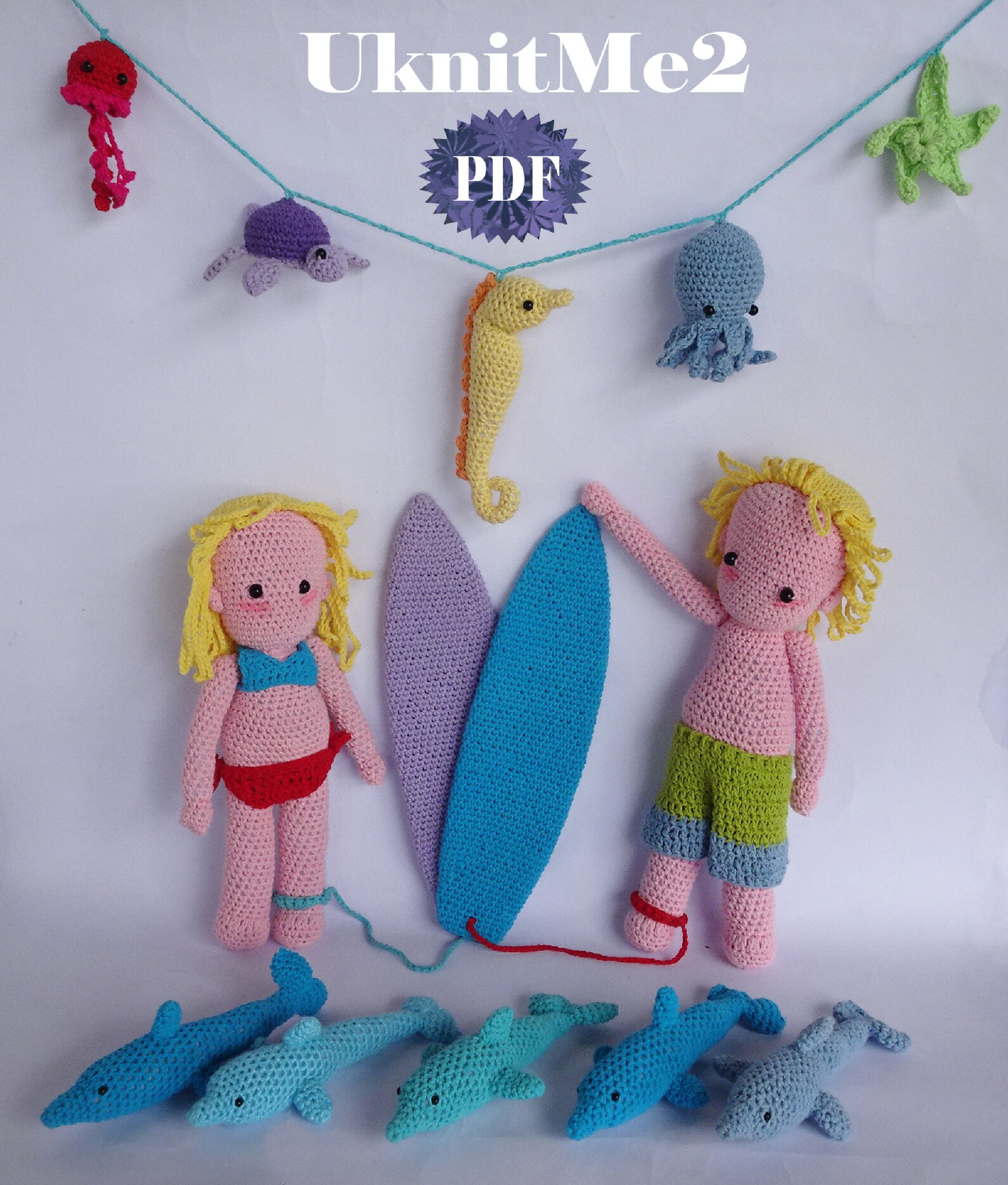 Surfer Amigurumi Crochet Doll Pattern - Surfer Girl Surfing Boy ...