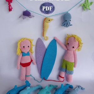Surfer Amigurumi Crochet Doll Pattern - Surfer Girl Surfing Boy ...