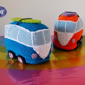 Surf Van Crochet Pattern Amigurumi PHOTO Tutorial Beginner Easy Crochet ...