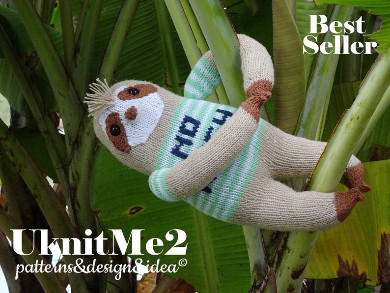 Sloth Knitting Pattern Amigurumi Toy Knit Pattern Sloth - Etsy