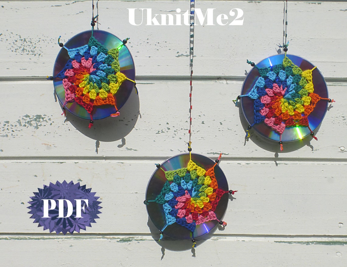 Suncatch Reuse DVD Mandala Crochet Pattern Mobile Crochet Espiral ...