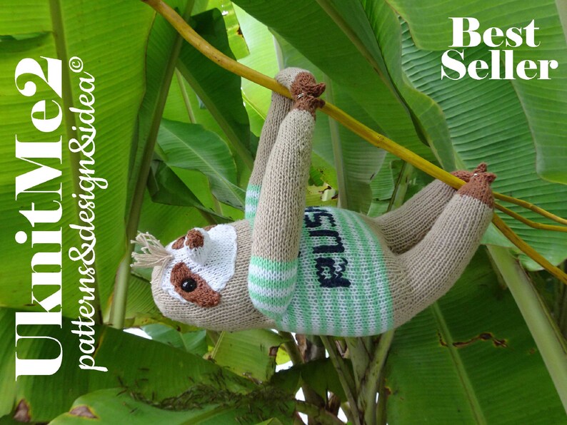 Sloth Knitting Pattern Amigurumi Toy Knit Pattern Sloth - Etsy