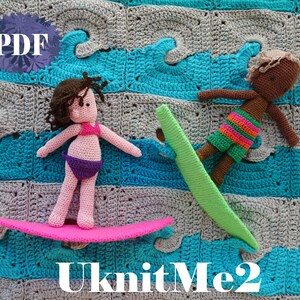 Surfer Amigurumi Crochet Doll Pattern - Surfer Girl Surfing Boy ...