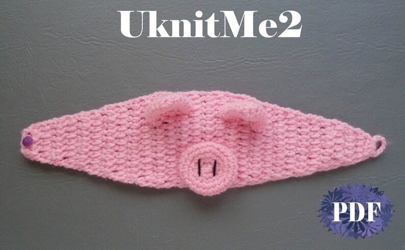 Crochet Pig Headband Pattern 5 Sizes Baby/child/adult Photo Tutorial ...