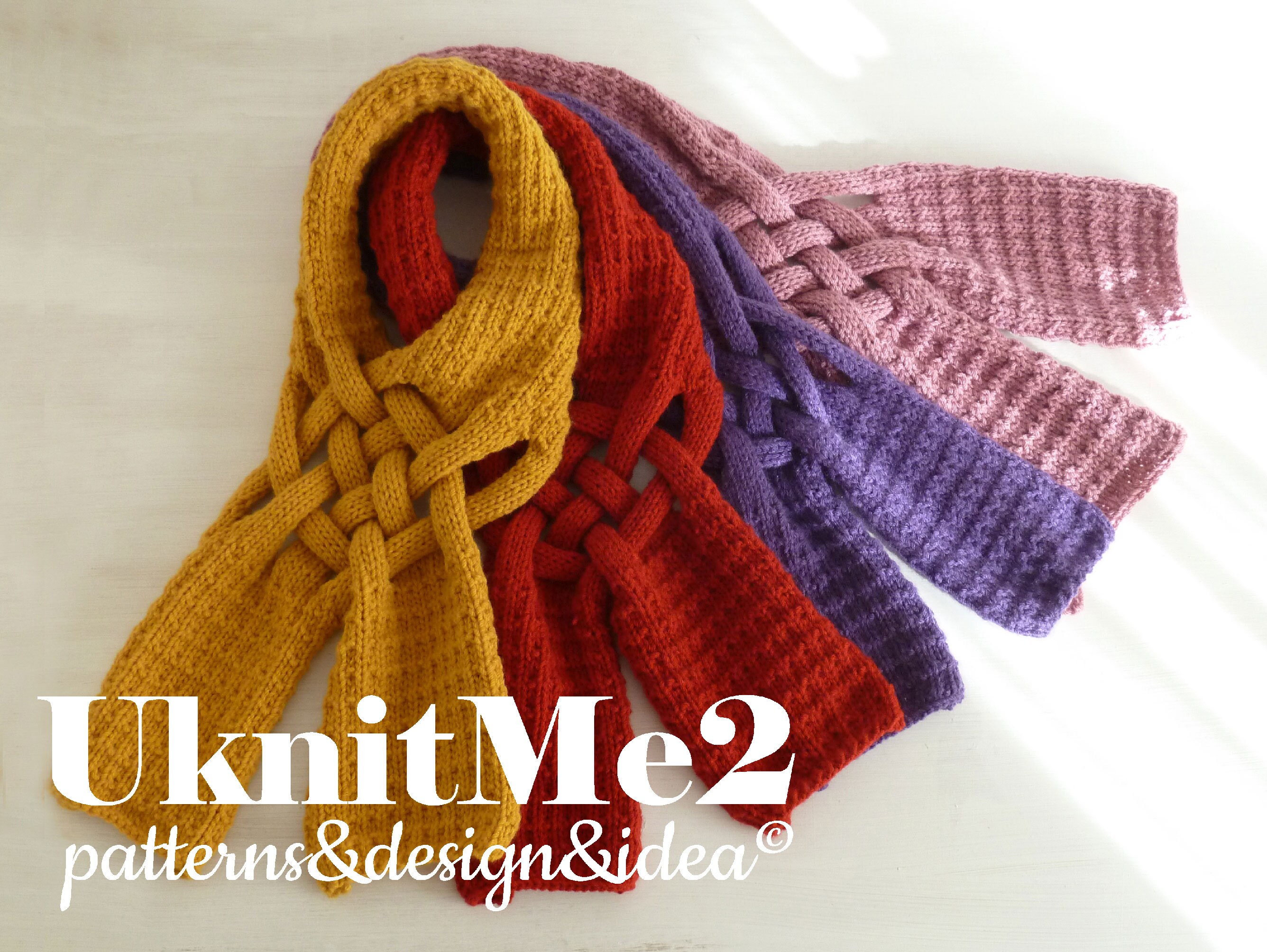 Weave Scarf Knit Pattern Unique Man, Woman, Adult UNISEX Knitting ...