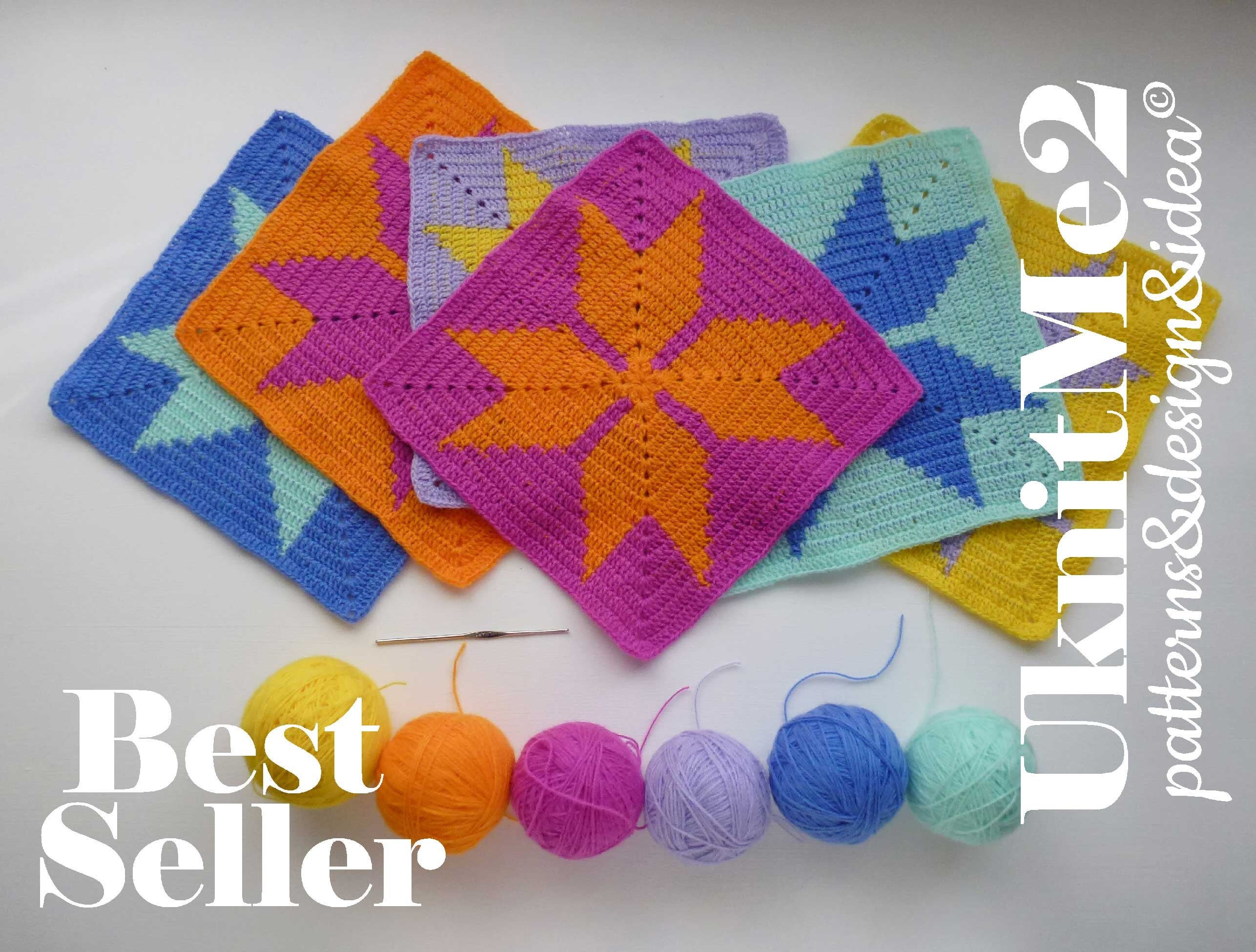 Blanket Crochet Pattern Tapestry Geometric Granny Square - Etsy