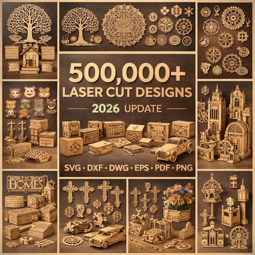 Mega BUNDLE LASER CUT & Engraving Files | 500k Designs for Diode CO2 ...