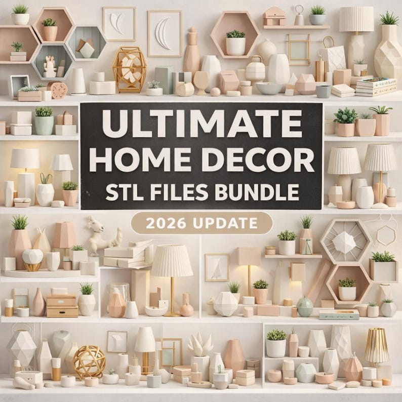 Home & Decor STL Files BUNDLE, 3D Printer Files, Home Decor 3d Files ...