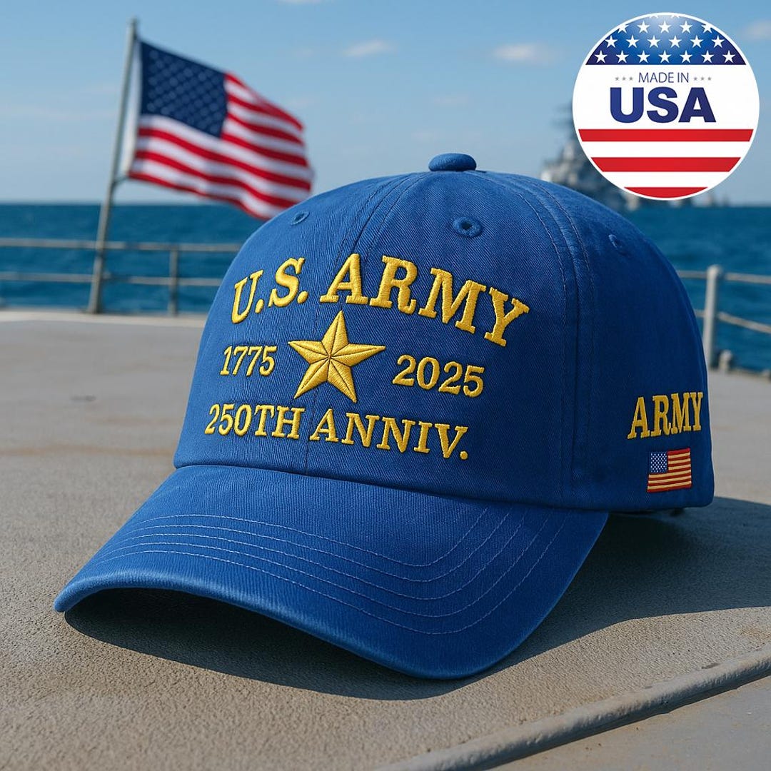 Custom Name U.S. Army 250th Anniversary Hat – Patriotic Embroidered ...
