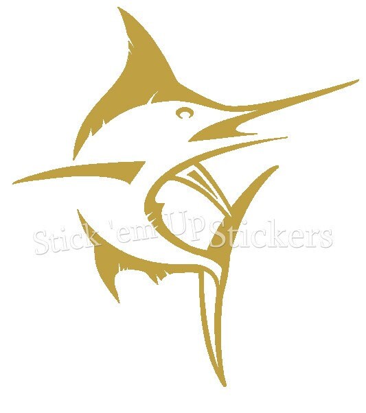 Gold Marlin Decal Sticker - Etsy