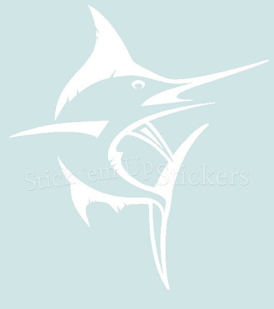 White Marlin Decal Sticker - Etsy