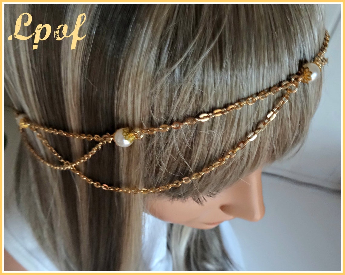 Rose Gold Bridal Headpiece Head Piece Hair Jewelry Chain Headpiece ...