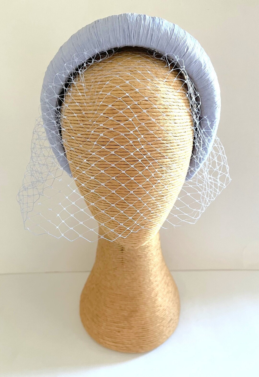 Blue Headband With Veil, Blue Fascinator With Veil, Racing Headband ...