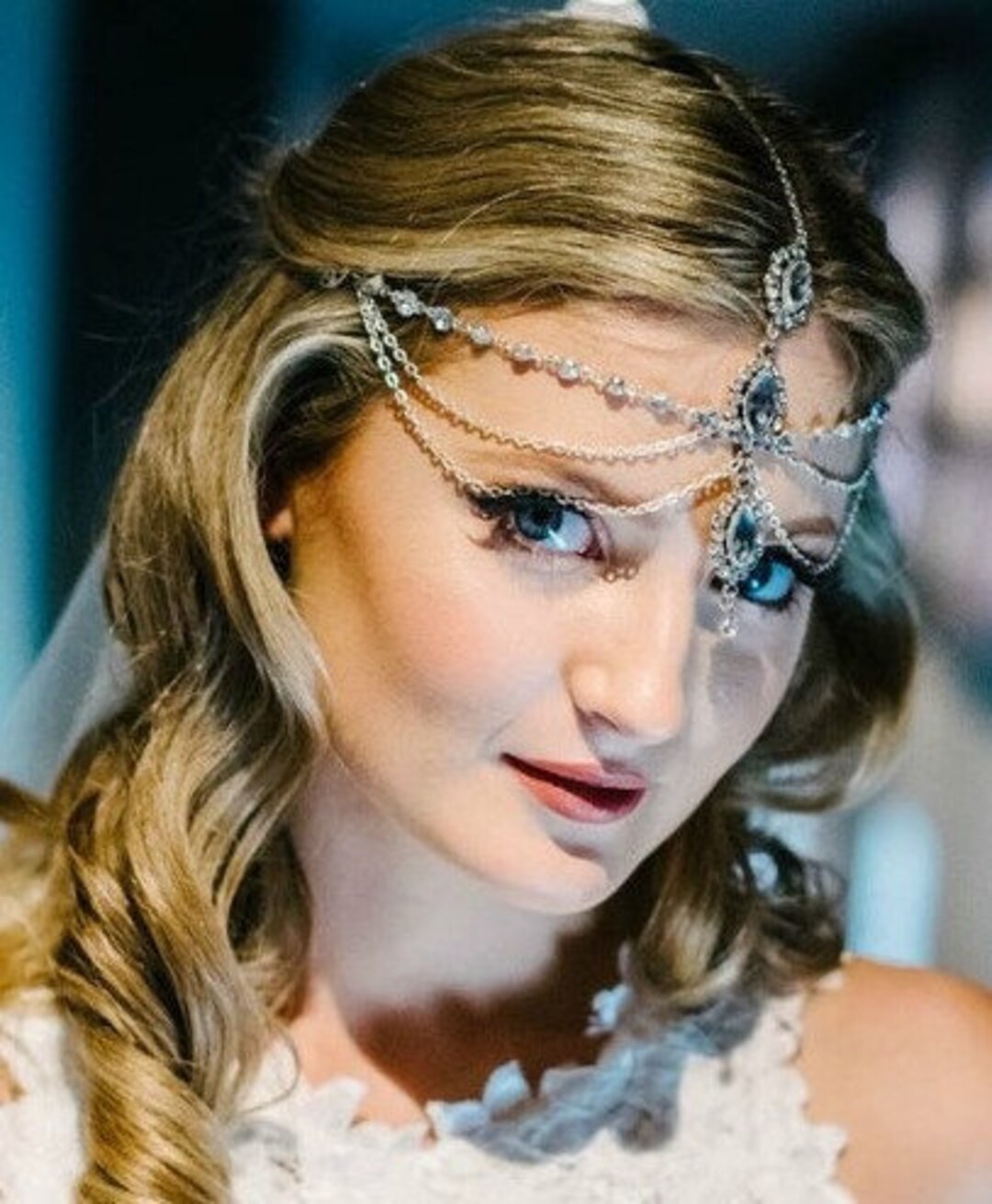 Bridal Headpiece Wedding Headpiece Head Chain Bridal Head Chain Head ...
