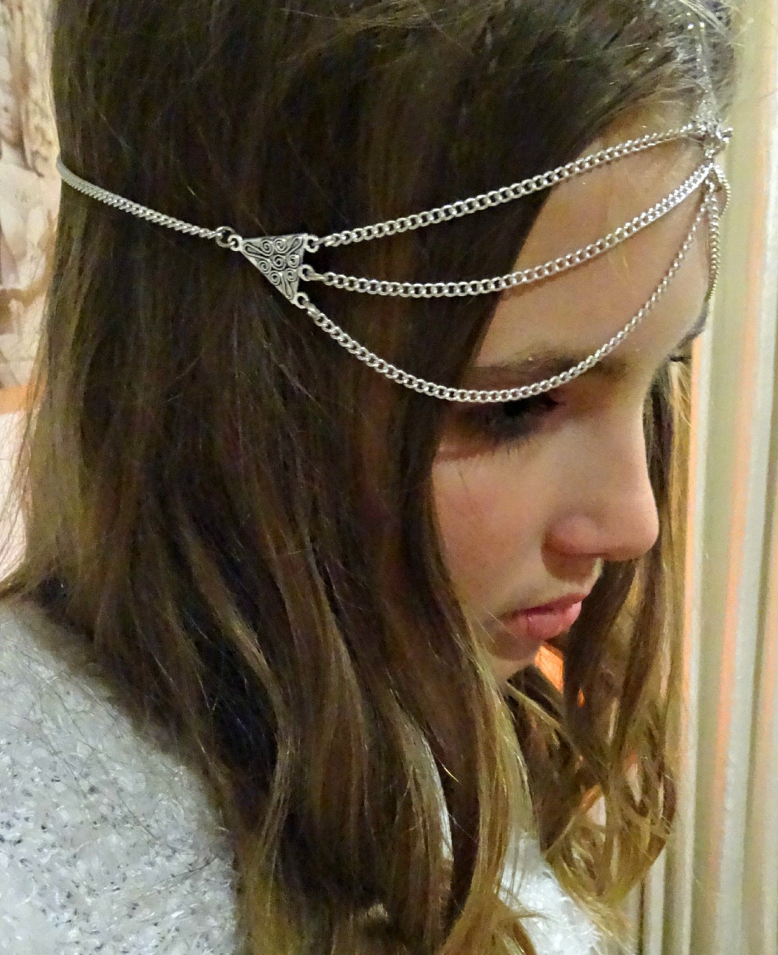 Triangle Headpiece Hair Jewelry Head Jewelry Boho Gypsy - Etsy