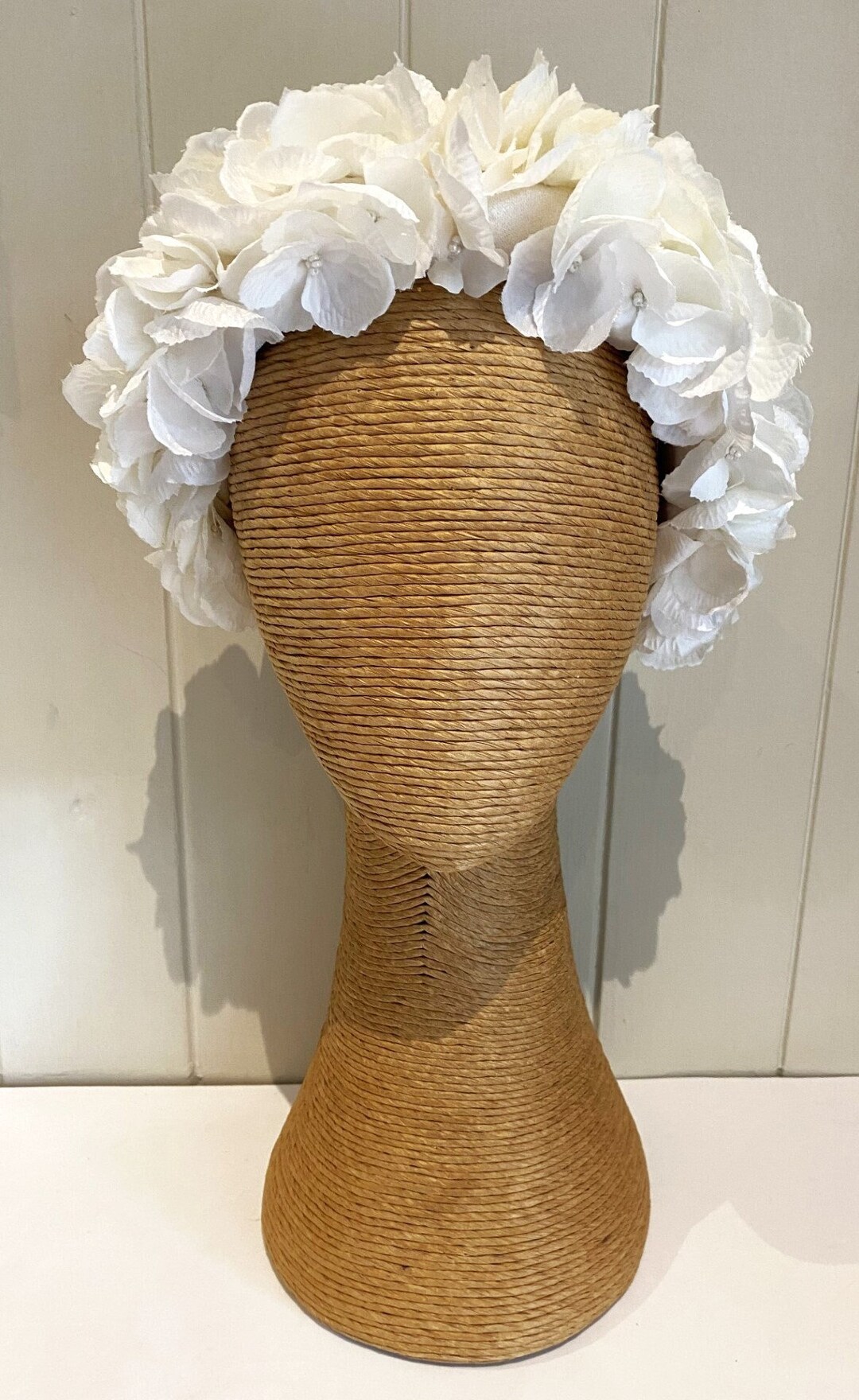 White Hydrangea Floral Crown Hydrangea Headband White Bridal Headband ...