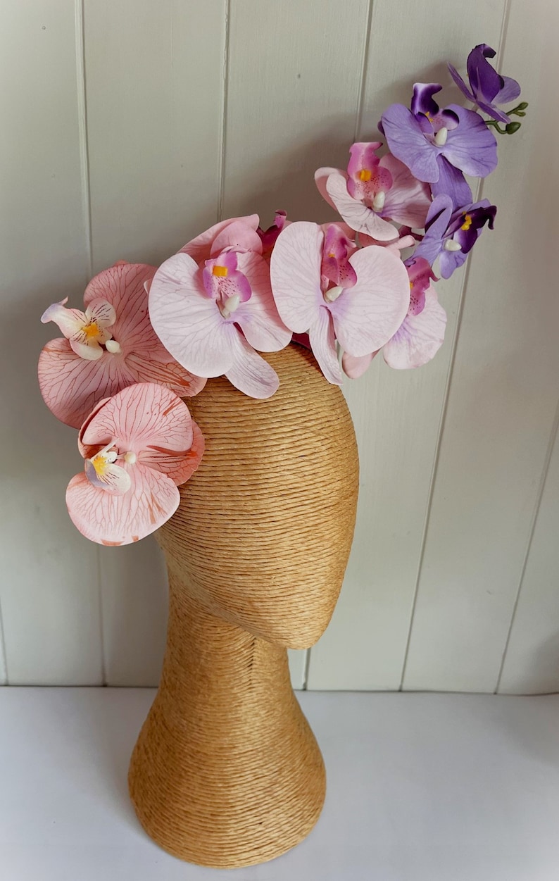 Pink, Purple Blush Spring Racing Orchid Flower Fascinator Melbourne Cup ...