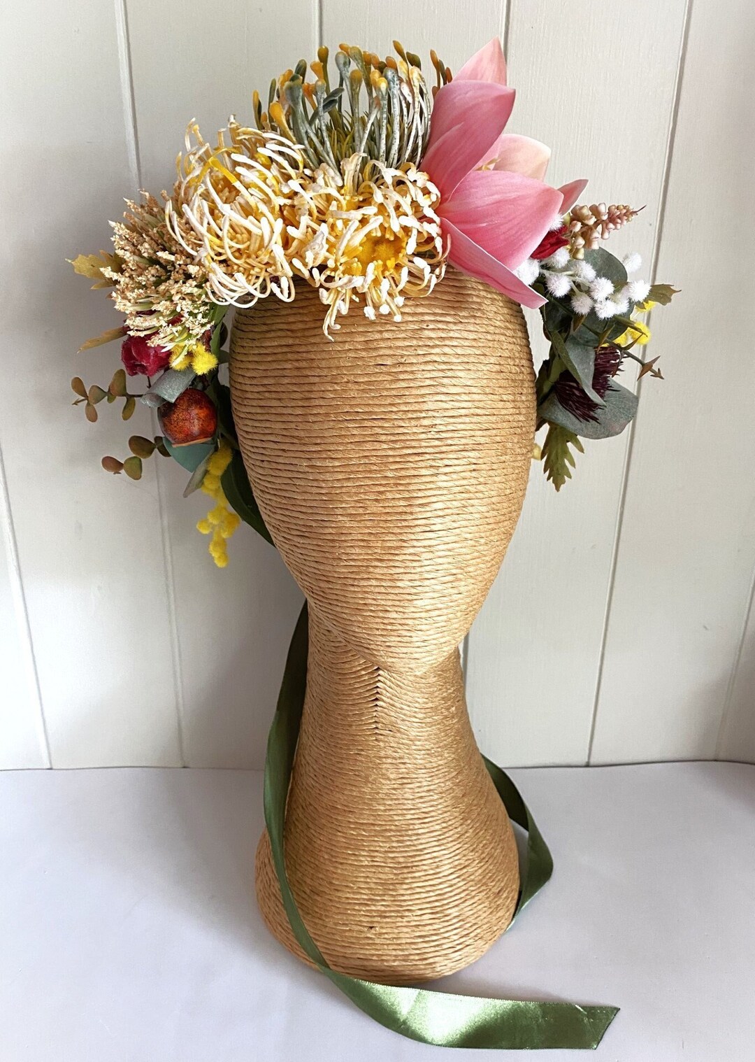 Australian Native Flower Crown Green Flower Crown Yellow Flower Crown ...