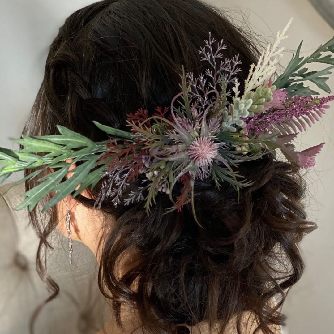 Thistle Everlasting Flower Crown Dried Flower Look Country Wedding Hair ...