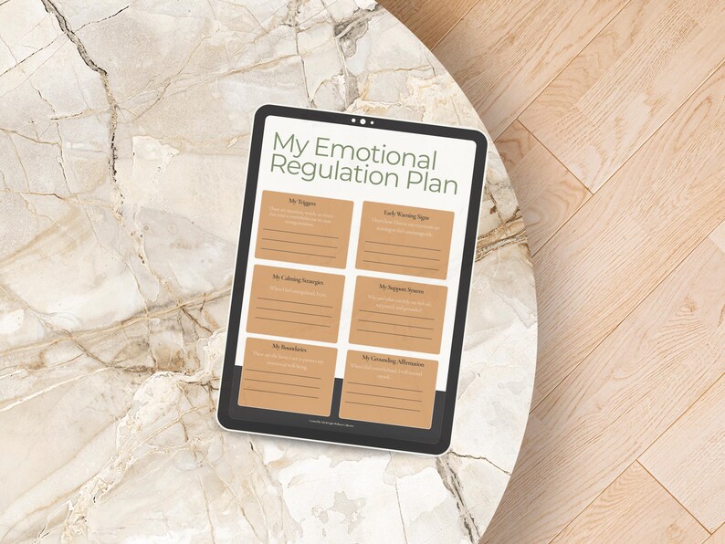Emotional Regulation Plan | Mental Health Printable Worksheet (PDF) - Etsy
