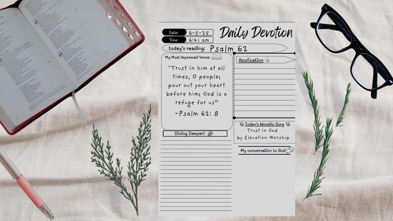 Daily Devotion Journal | Daily Devotional Printable | Daily Devotion ...