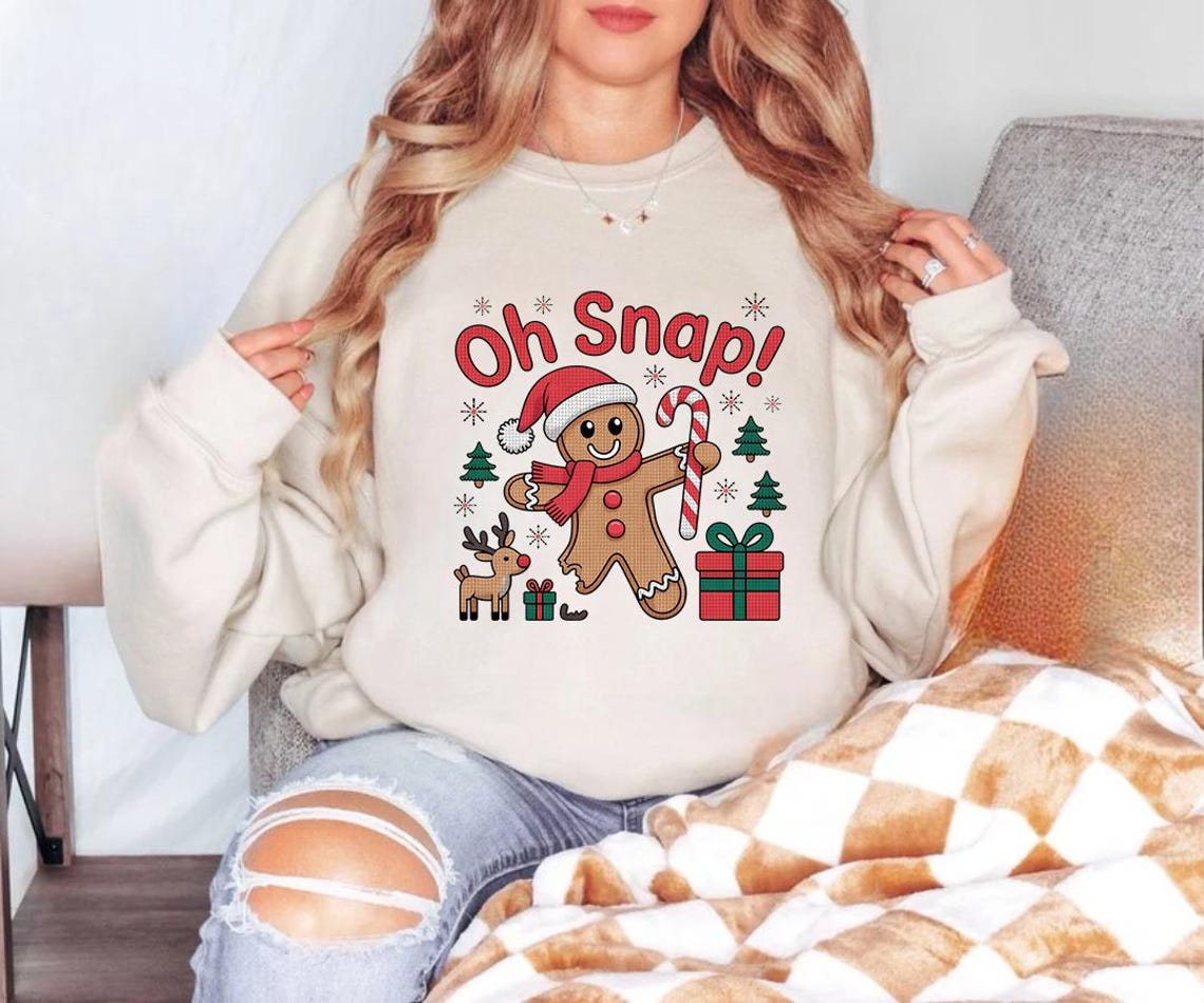 Oh Snap! Gingerbread Christmas PNG Design: Holiday Clipart (digital ...