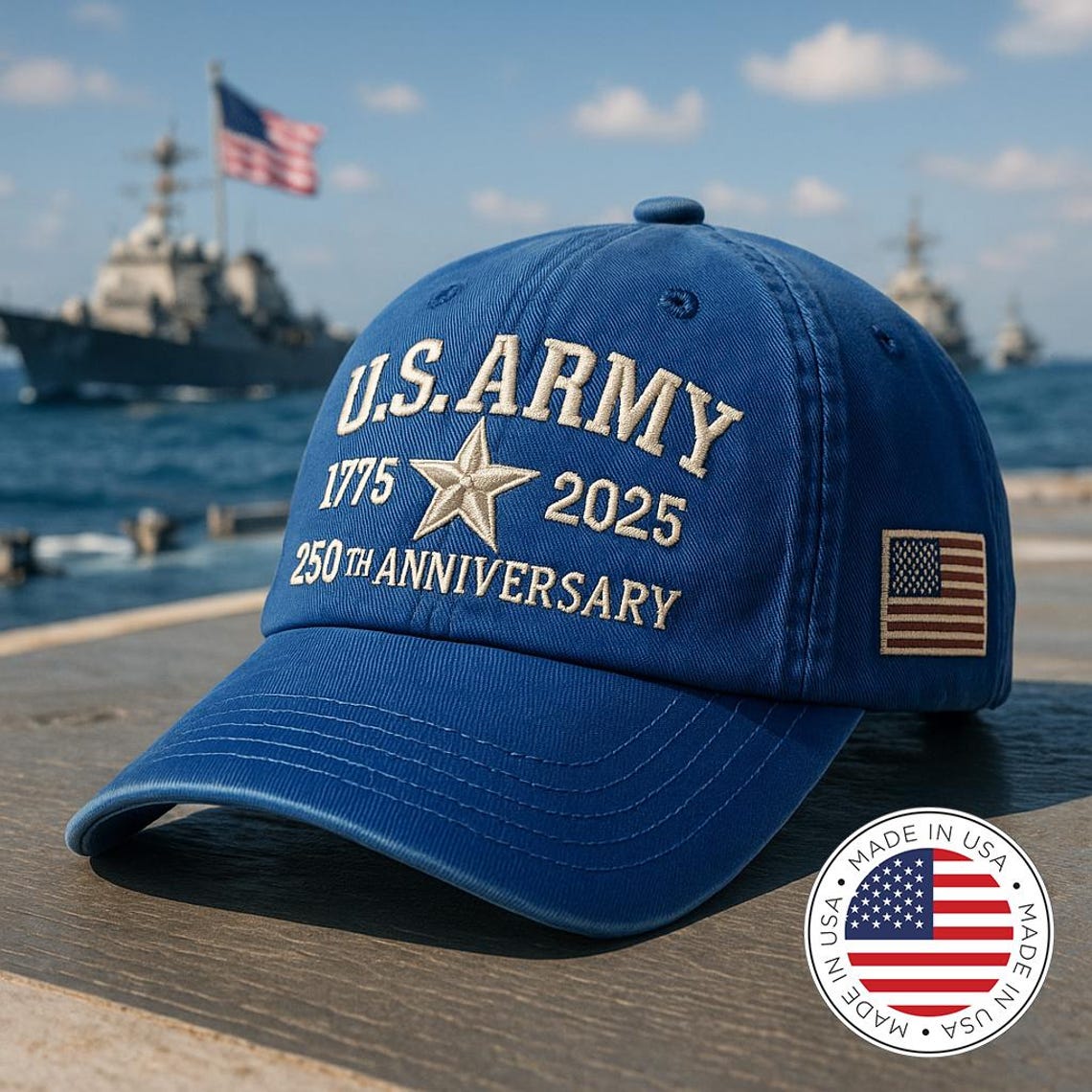 Custom Name U.S. Army Embroidered Hat 250th Anniversary 1775–2025 ...