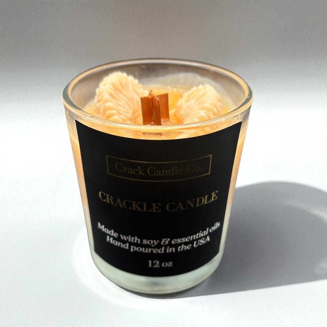 Orange Creamsicle Crackle Candle | Non-toxic Soy Candle With Wooden ...