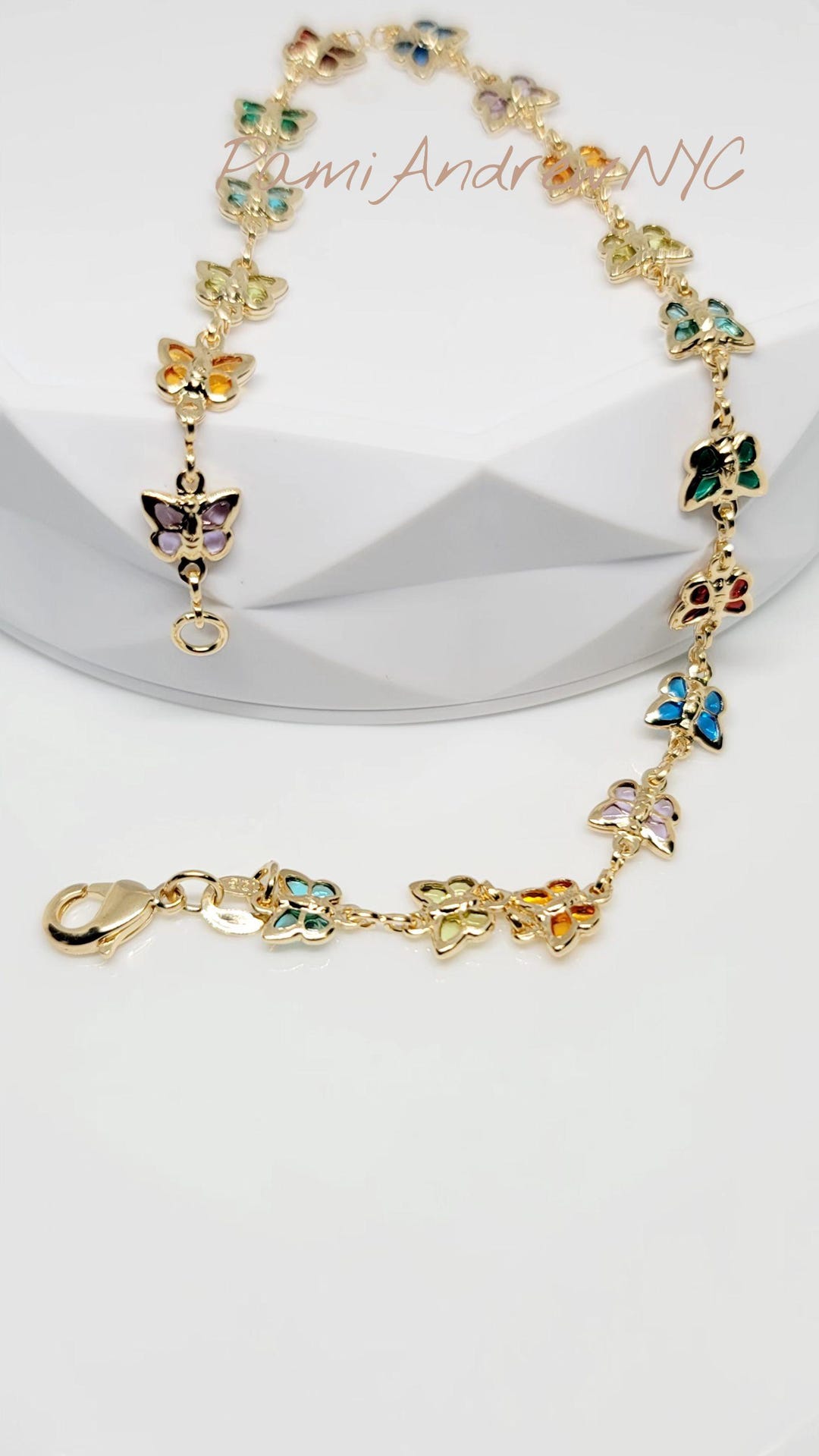 18K Gold Butterfly Anklet, Nature Jewelry, Good Luck Charm - Etsy