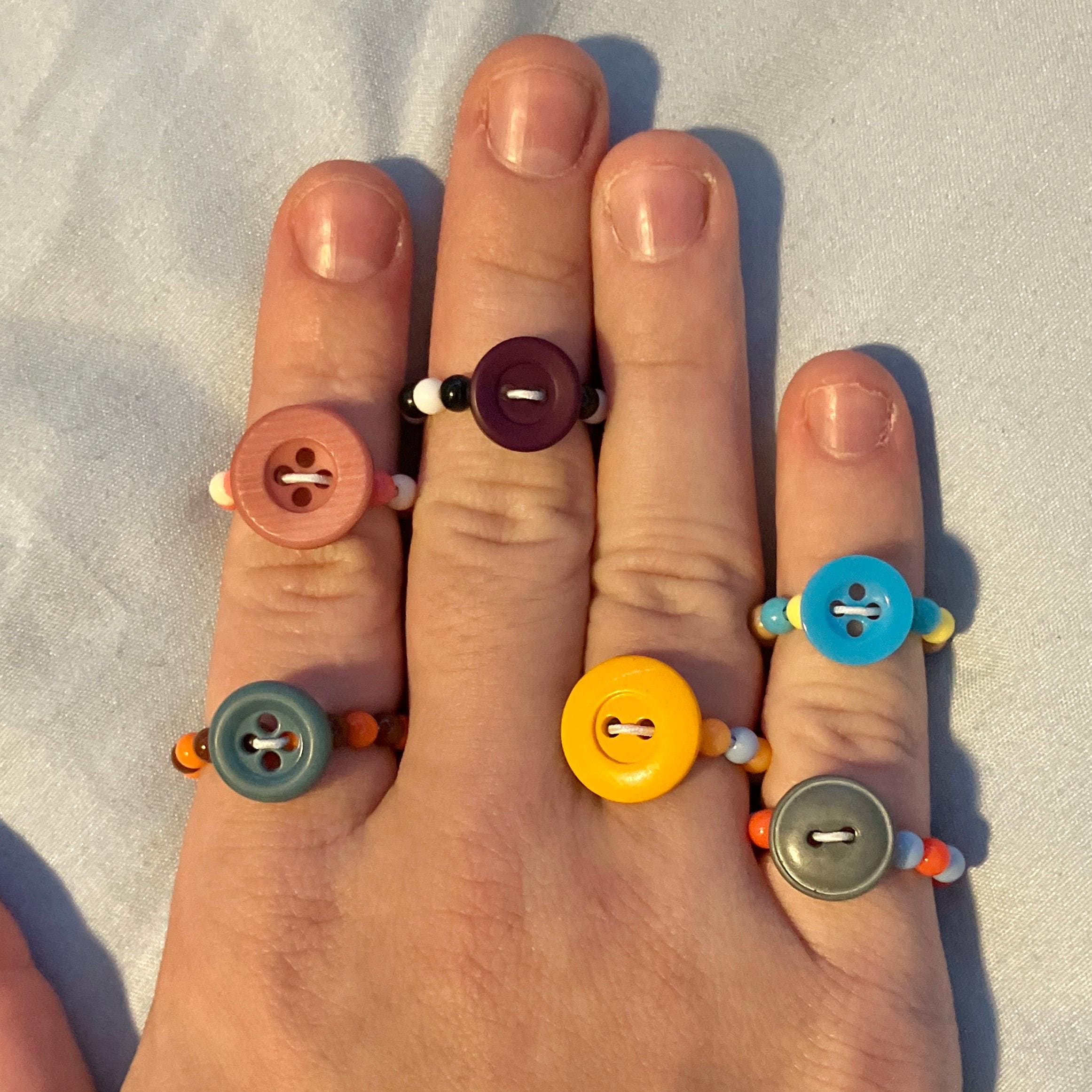 Stretchy Beaded Rings: Buttons - Etsy