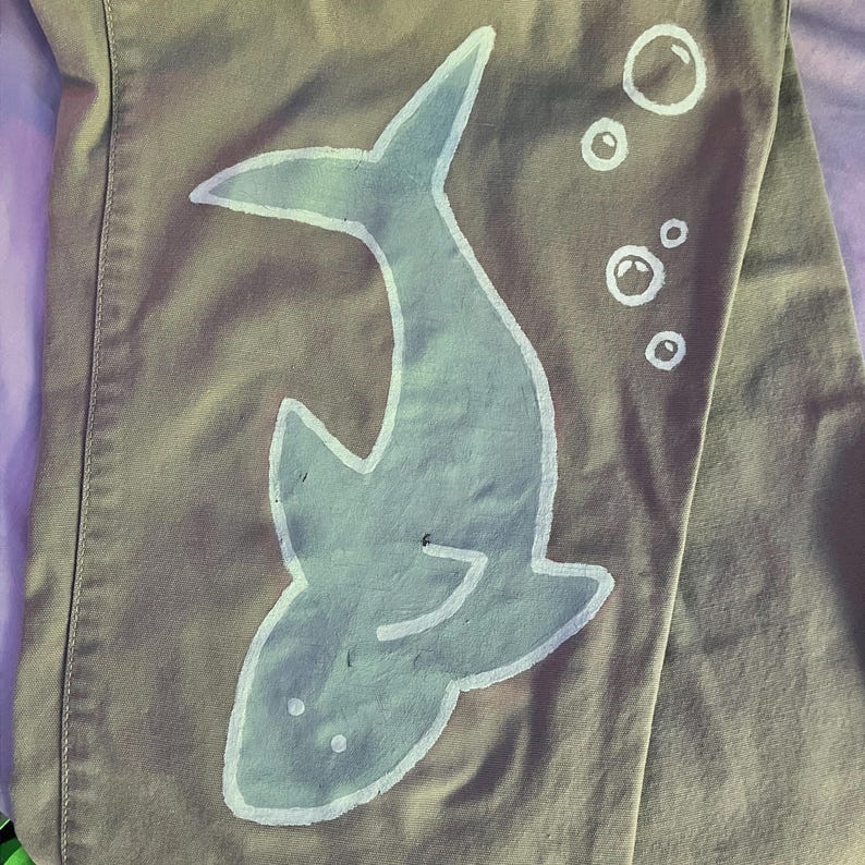 Shark Painted Pants - Etsy