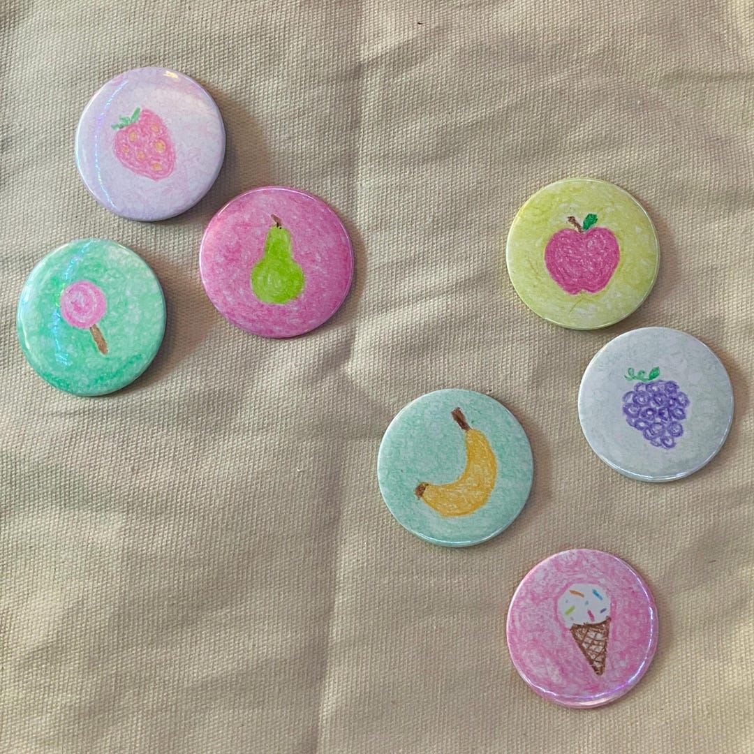 Fruits N Sweets Pins - Unique & Hand Drawn!! - Etsy