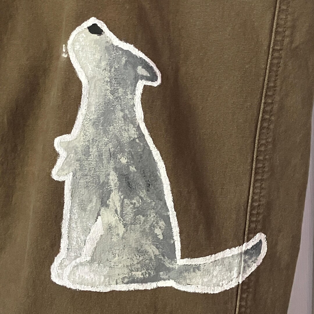 Howling Wolf Painted Pants - Etsy