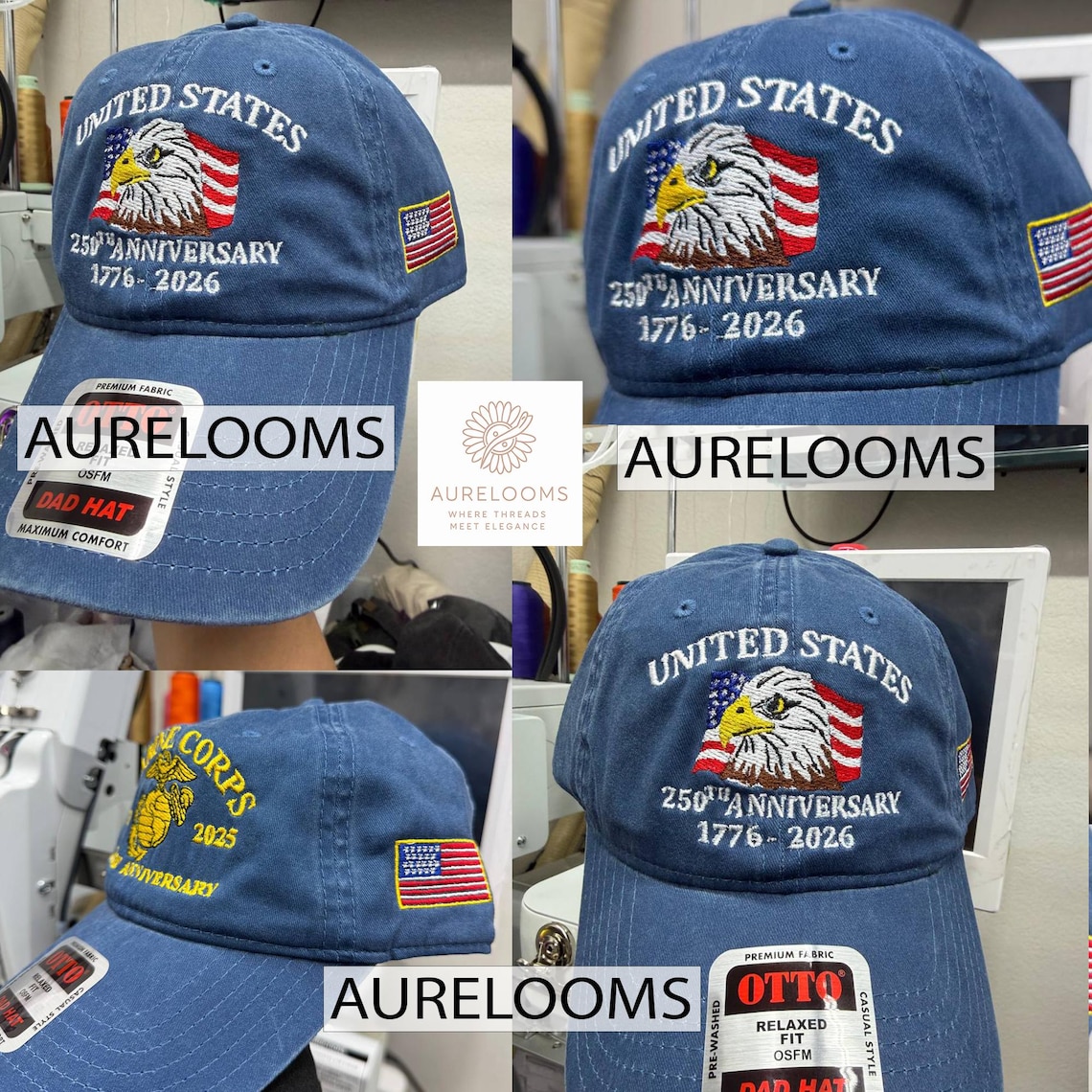 Custom Name U.S. Navy Eagle 1775 2025 Anniversary Hat Patriotic ...