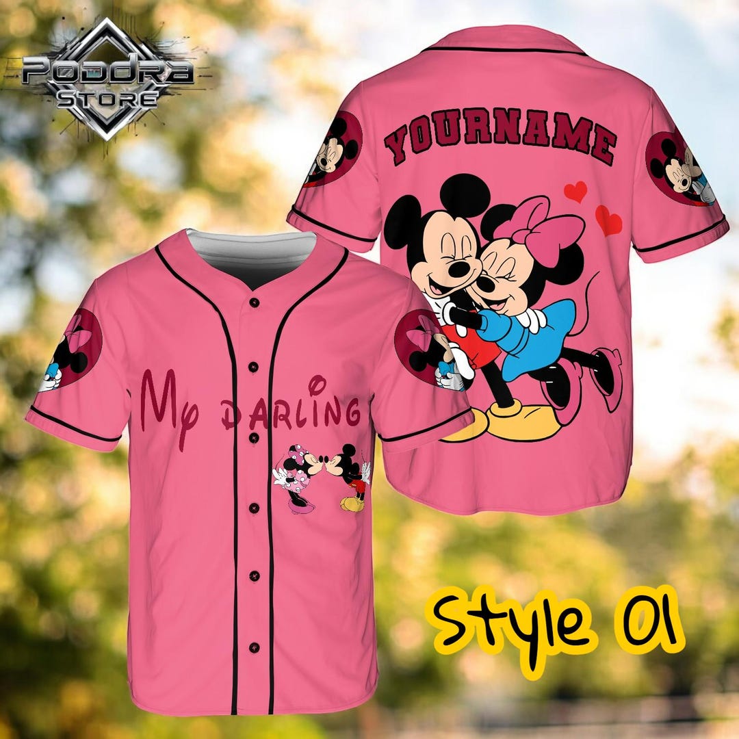 Mickey & Minnie My Darling Valentine Jersey – Custom Couple Baseball ...