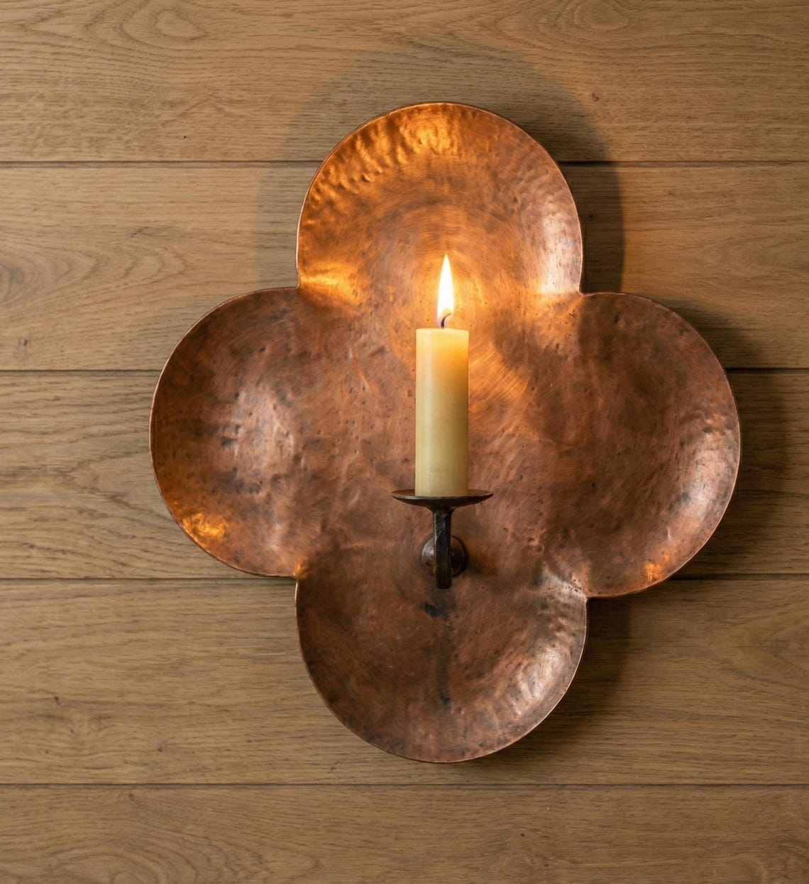 Copper Candle Holder, Wall Candlestick Handler, Wall Sconce - Etsy