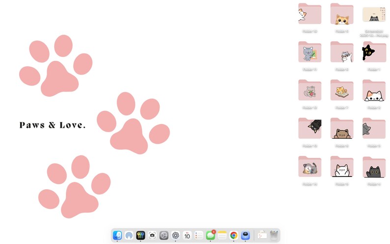 Kawaii Cat Folder Icons + Wallpapers | Cozy Mac Desktop (digital ...