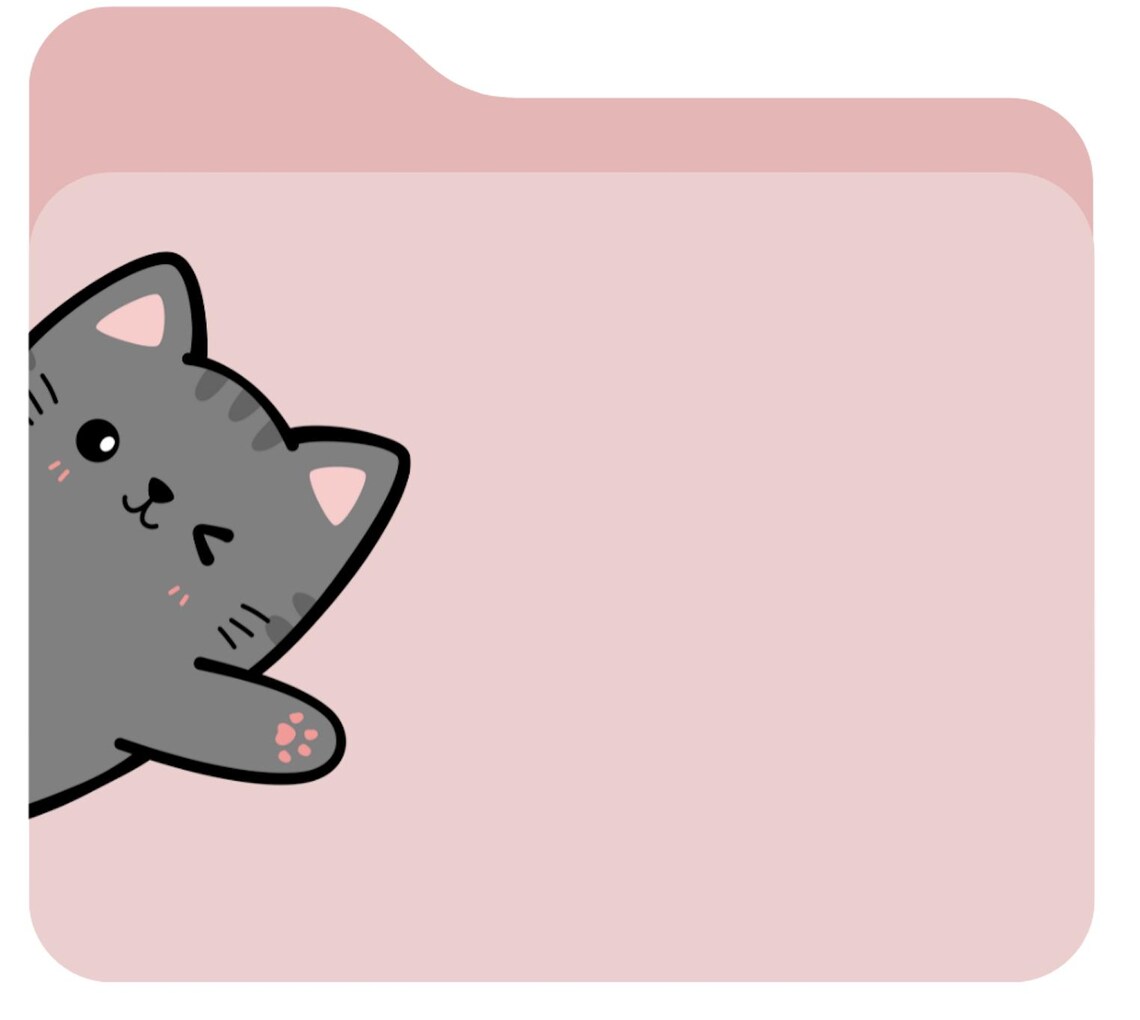 Kawaii Cat Folder Icons + Wallpapers | Cozy Mac Desktop (digital ...