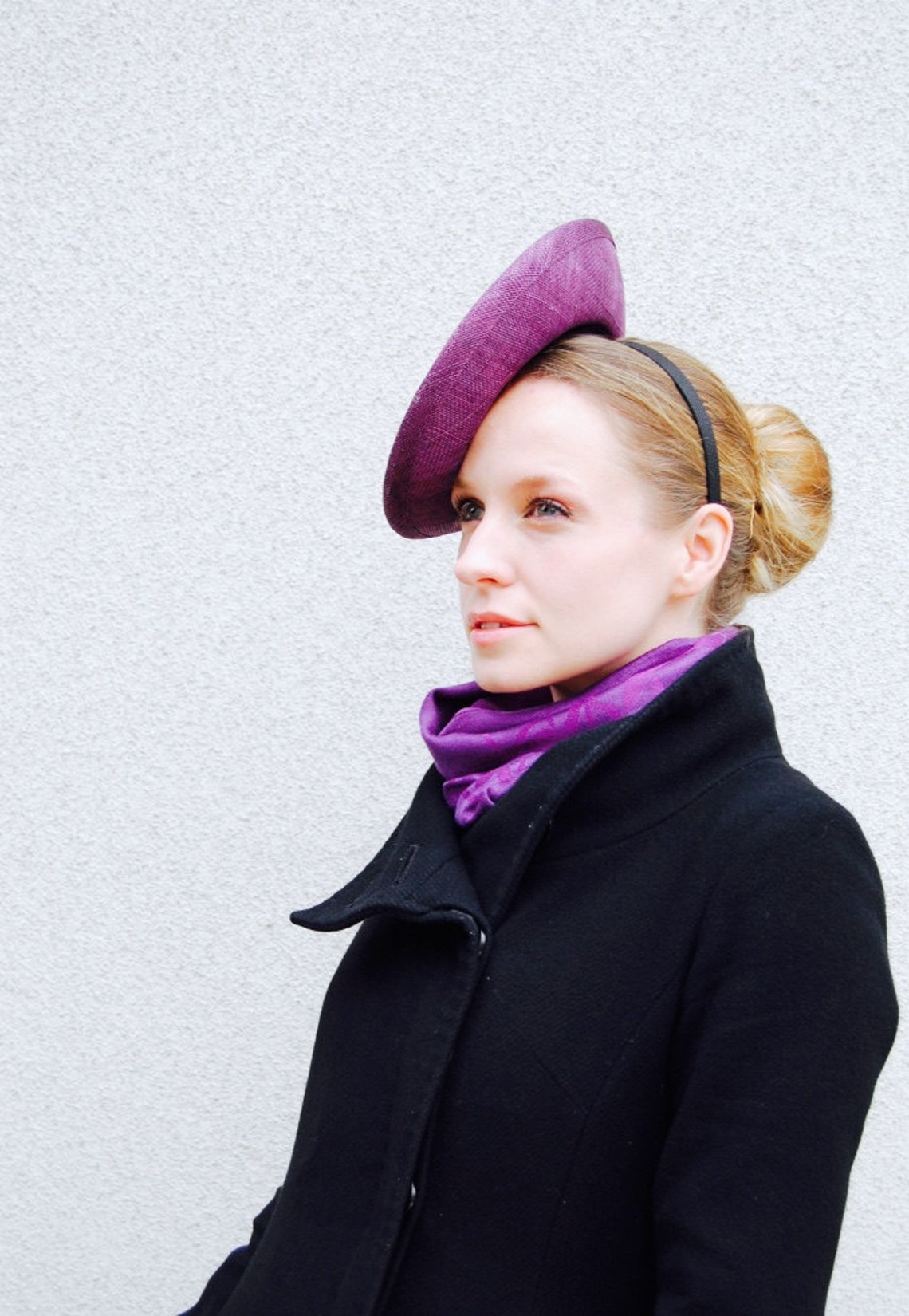 Pink Check Harris Tweed Saucer Brimmed Fascinator Race Hat - Etsy